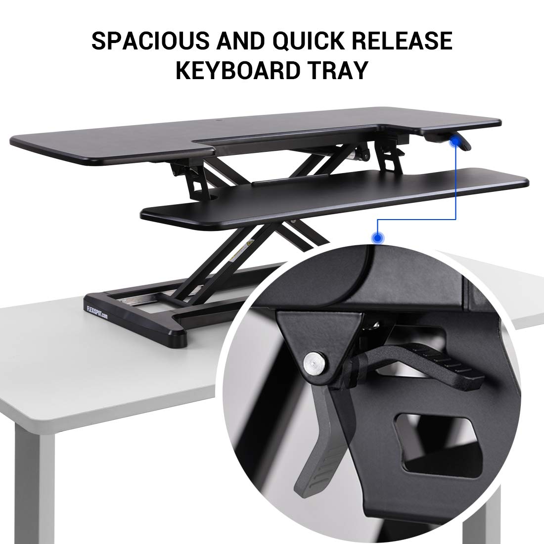 Flexispot M7L 42 inch Alcove Standing Desk Converter - Standing Desk Nation